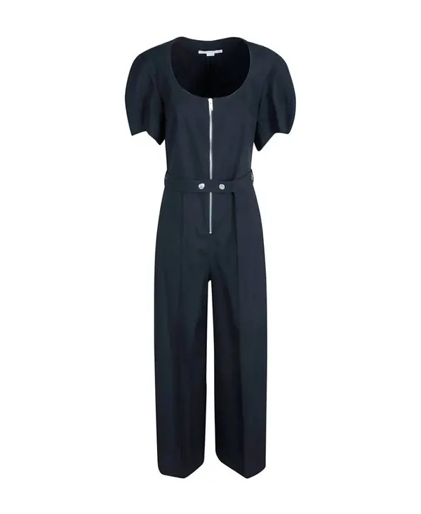 Stella McCartney Wide-leg Jumpsuit With Bubble Sleeves And Belt - Black