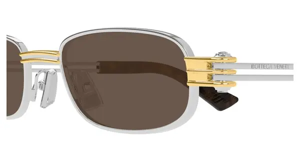 Bottega Veneta Rectangular Frame Sunglasses With Tinted Lenses