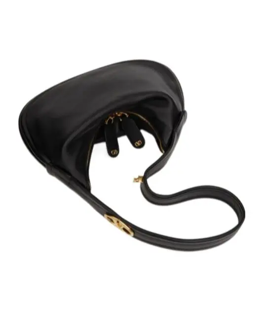 Valentino Garavani Vlogo Signature Zip-up Shoulder Bag - Black