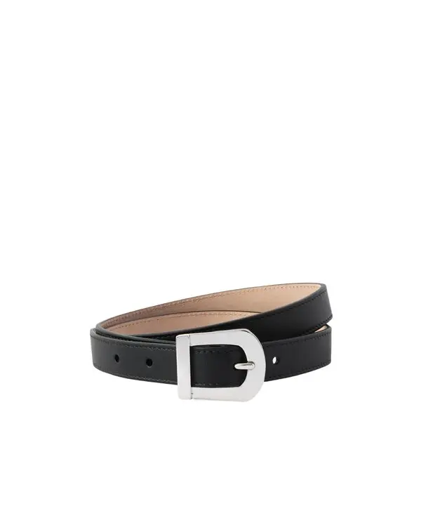 Gabriela Hearst Marija Perforated Leather Belt - Black