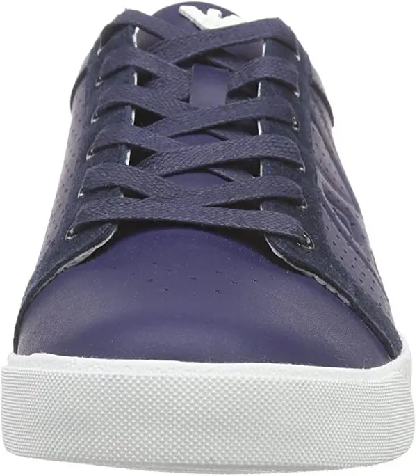 Emporio Armani Leather And Suede Lace-up Sneakers - Black