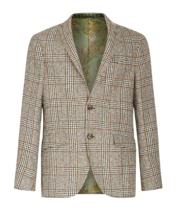Etro Check Linen- And Cotton-blend Blazer