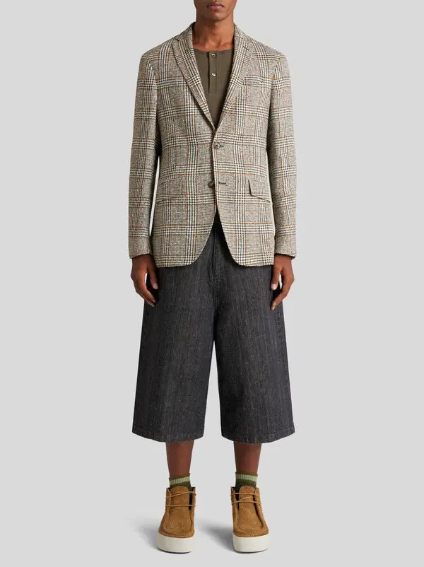 Etro Check Linen- And Cotton-blend Blazer