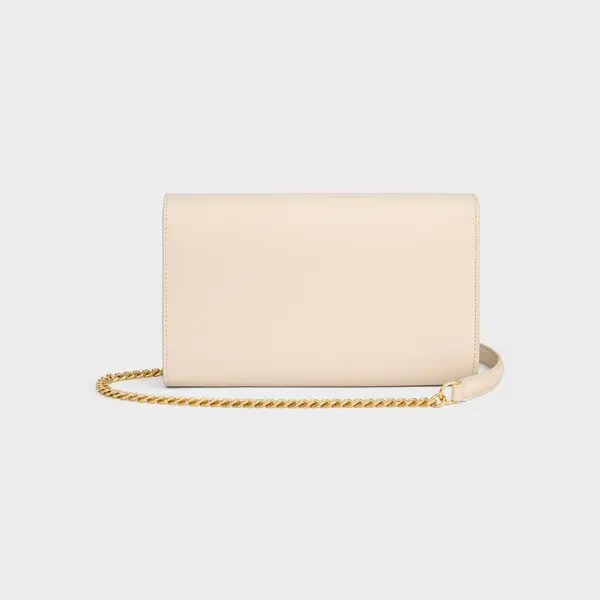 Celine Envelope Wallet On Chain In Shiny Calfskin - Nude