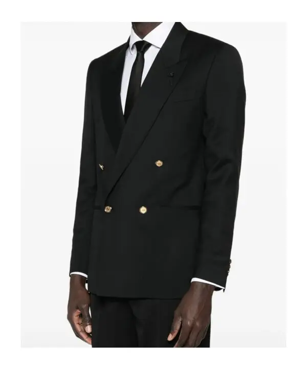 LARDINI Double-breasted Blazer - Black