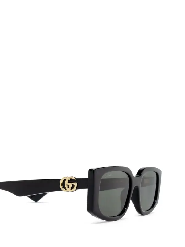 Gucci Rectangular Logo-detail Sunglasses - Gray