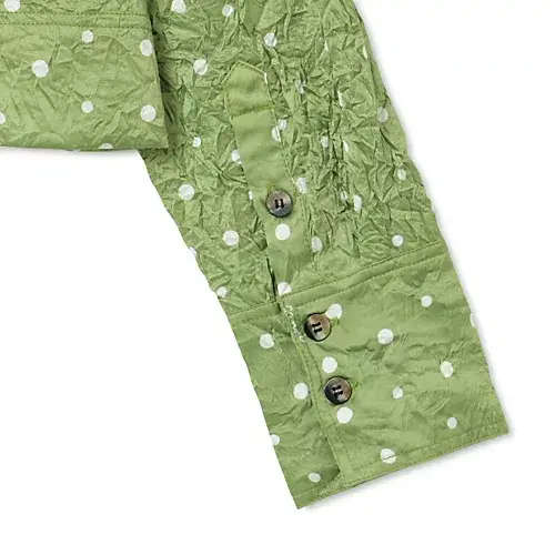 GANNI Crinkled Polka-dot Shirt