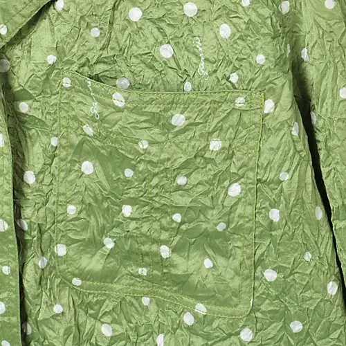 GANNI Crinkled Polka-dot Shirt
