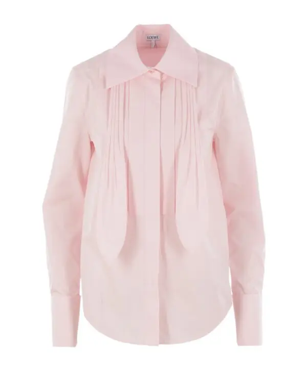 Loewe Poplin Buttoned Shirt With Engraved Cufflinks - Pink