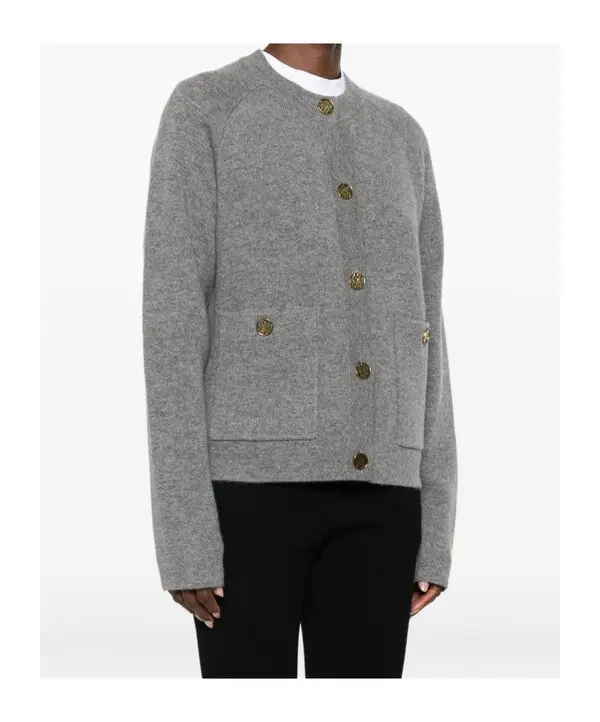 TOTEME Buttoned Knitted Cardigan - Gray