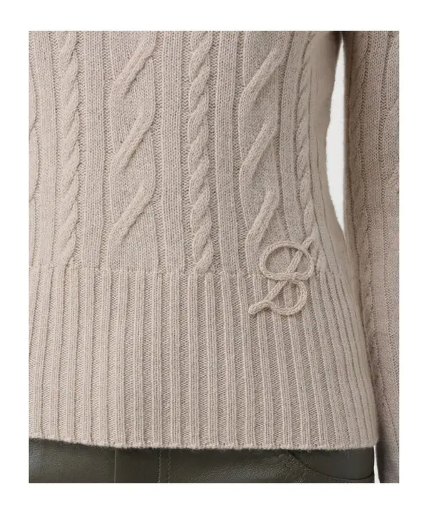 Blumarine Round Neck Cable Knit Sweater