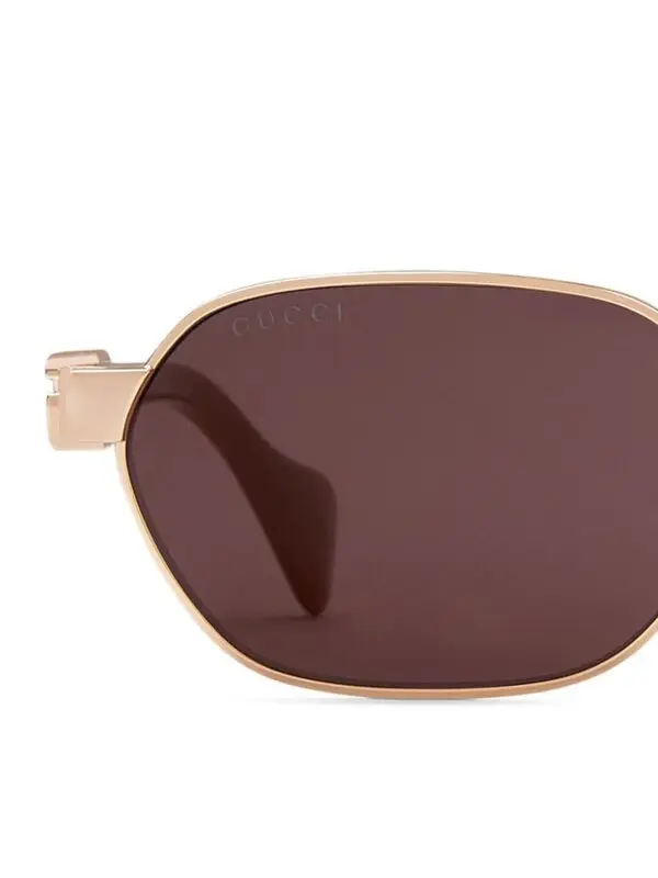 Gucci Oval Frame Sunglasses - Red