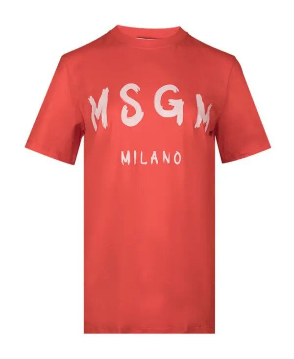 MSGM Logo Printed T-shirt - Red