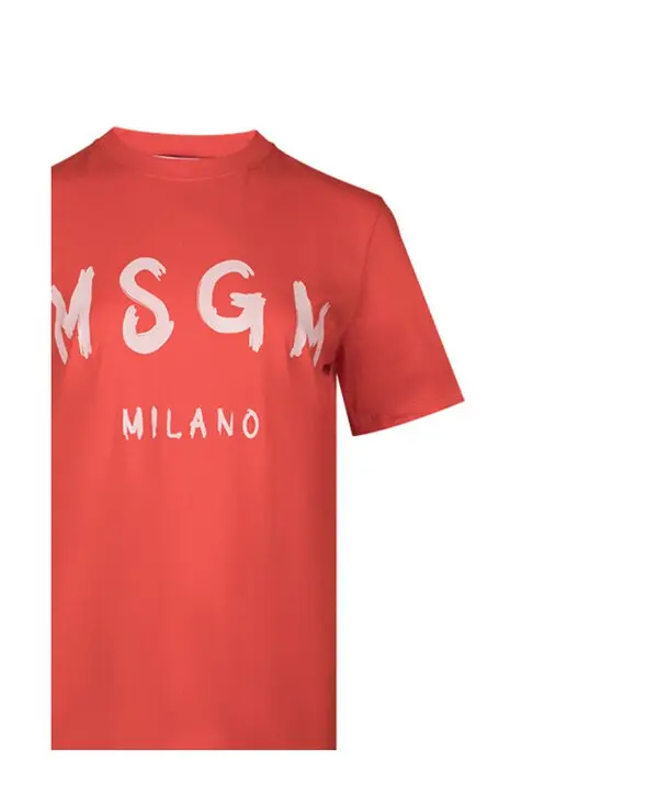 MSGM Logo Printed T-shirt - Red