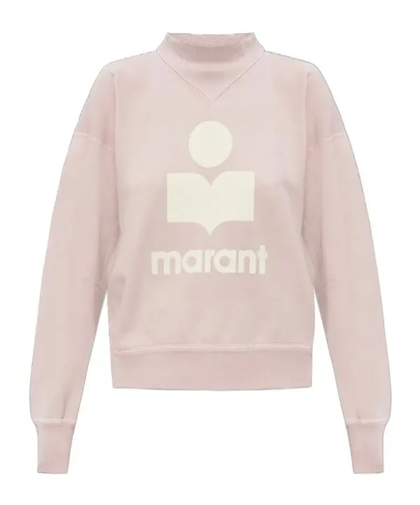 Isabel Marant Étoile Logo-print Mock Neck Sweatshirt - Pink