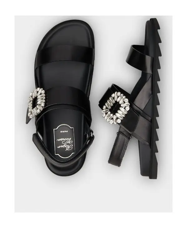 ROGER VIVIER Slidy Viv' Crystal Buckle Sandals
