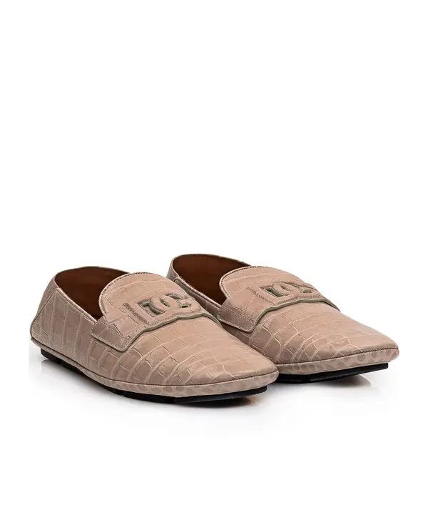 Dolce & Gabbana Dg Logo Embossed Almond Toe Loafers