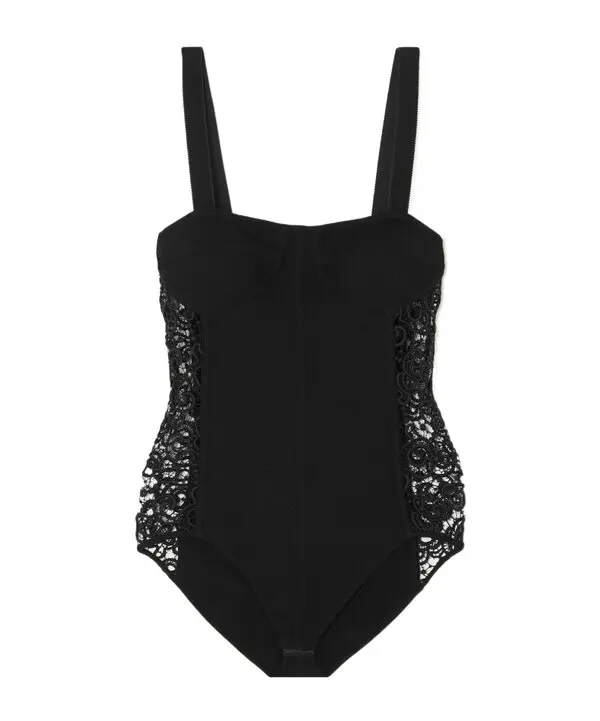 Gabriela Hearst Sleeveless Lace Trim Bodysuit