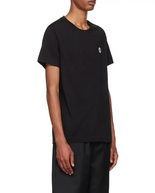 Burberry Logo Embroidered Crewneck T-shirt - Black