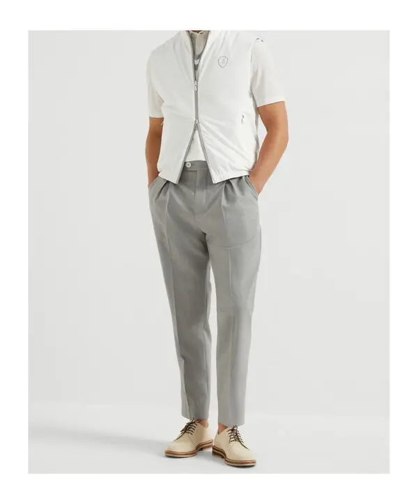 Brunello Cucinelli Pleated Tapered Trousers - Gray
