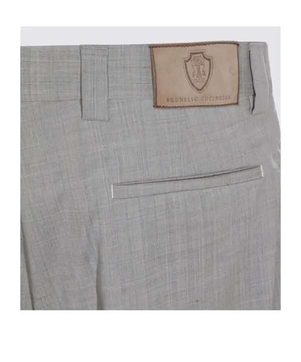 Brunello Cucinelli Pleated Tapered Trousers - Gray
