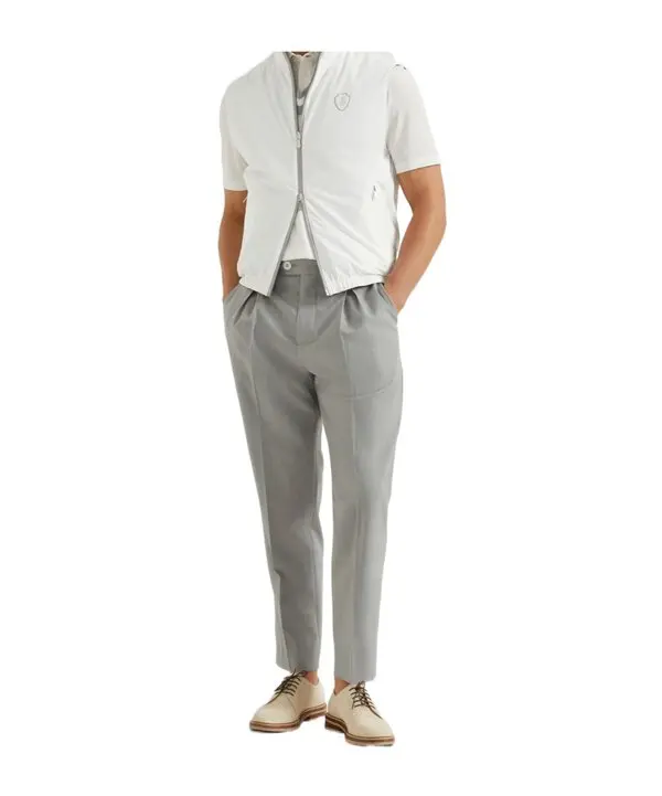 Brunello Cucinelli Pleated Tapered Trousers - Gray