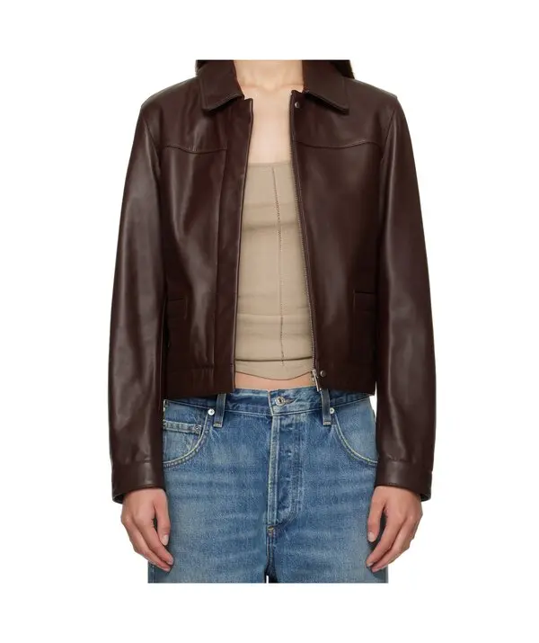 Loulou De Saison Leather Ascot Coat
