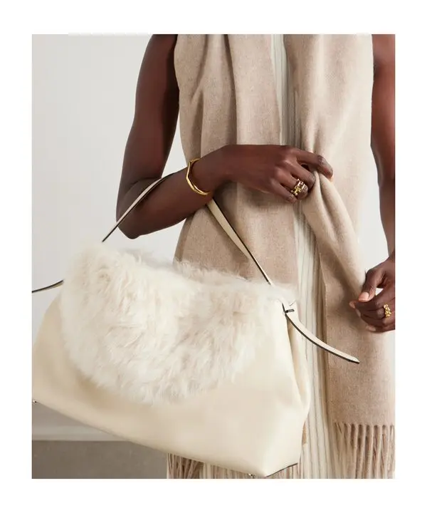 TOTEME Shearling Tote Bag - Beige