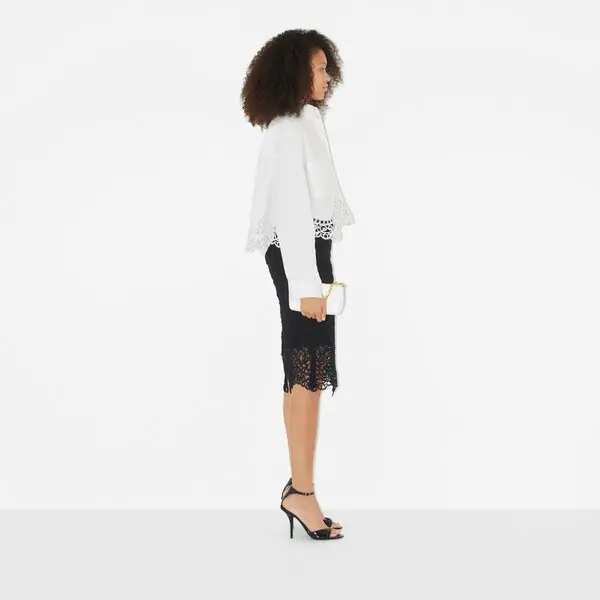 Burberry Lace Detailed Knitted Pencil Skirt - Black