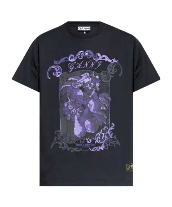 GANNI Graphic Printed Crewneck T-shirt