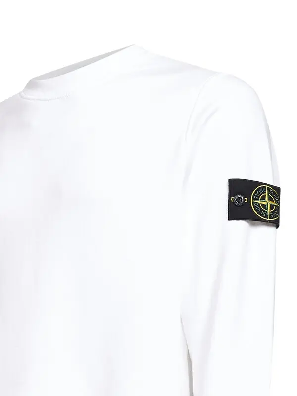 Stone Island Logo Patch Crewneck Sweatshirt - White