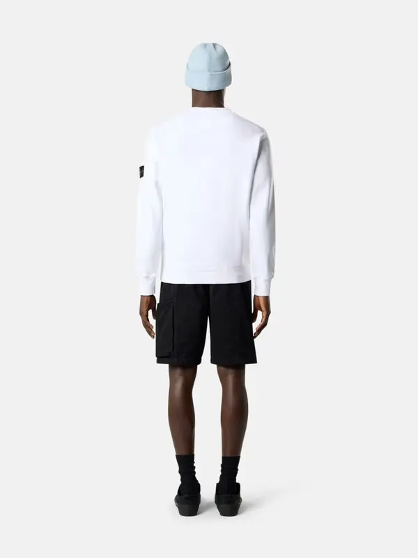 Stone Island Logo Patch Crewneck Sweatshirt - White