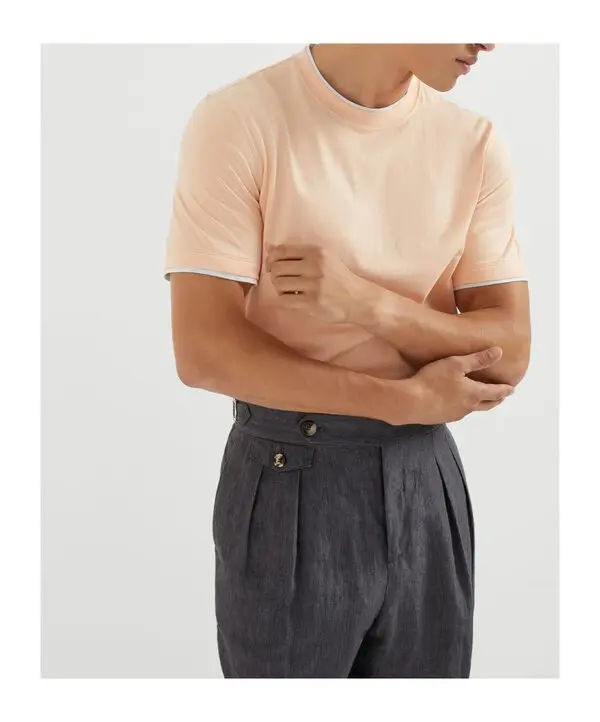 Brunello Cucinelli Layered-effect Crewneck T-shirt - Nude