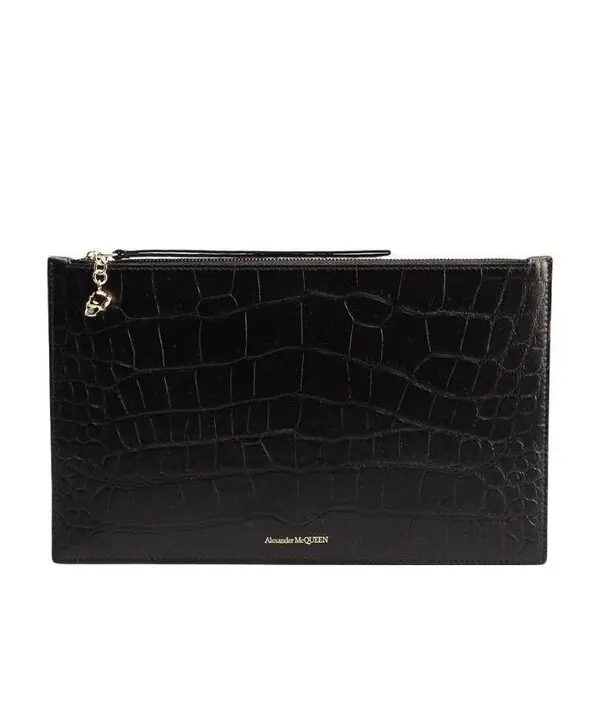 Alexander McQueen Crocodile Effect Clutch
