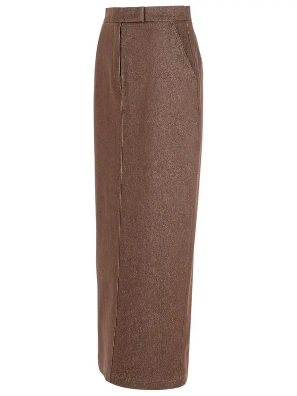 Max Mara Pianosa Button Detailed Back-slit Maxi Skirt
