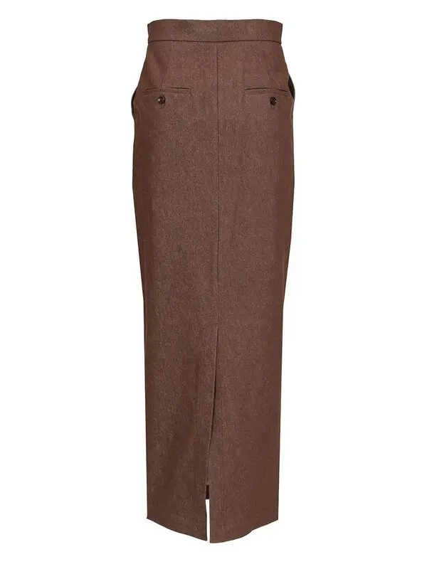 Max Mara Pianosa Button Detailed Back-slit Maxi Skirt