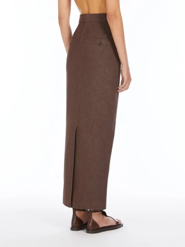 Max Mara Pianosa Button Detailed Back-slit Maxi Skirt