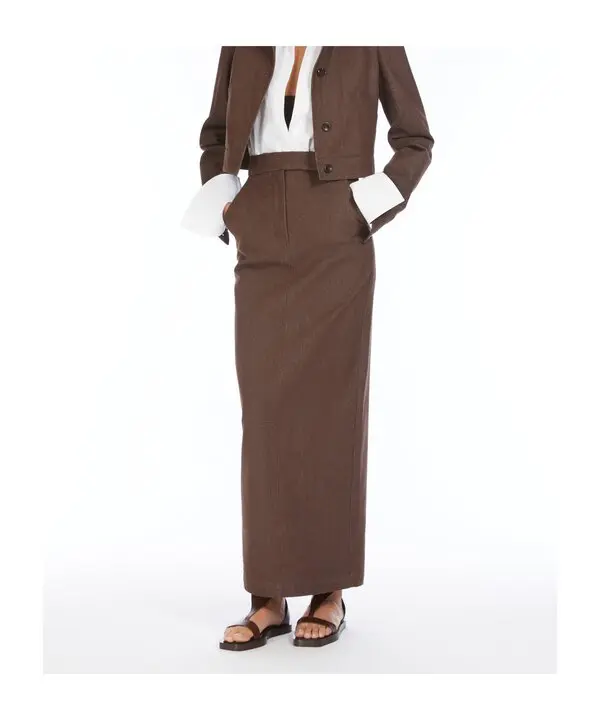 Max Mara Pianosa Button Detailed Back-slit Maxi Skirt