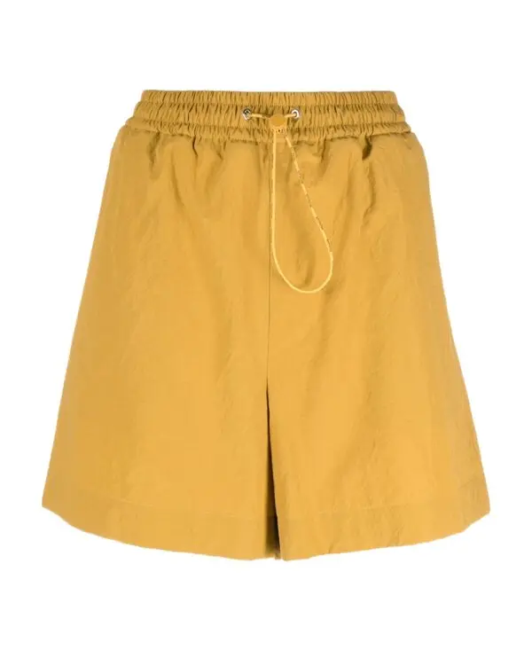 Moncler Logo Elasticated Waistband Shorts - Yellow