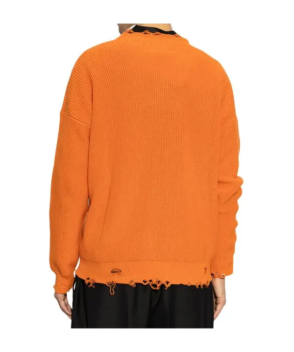 MAISON MARGIELA V-neck Jumper With Distressed Detailing