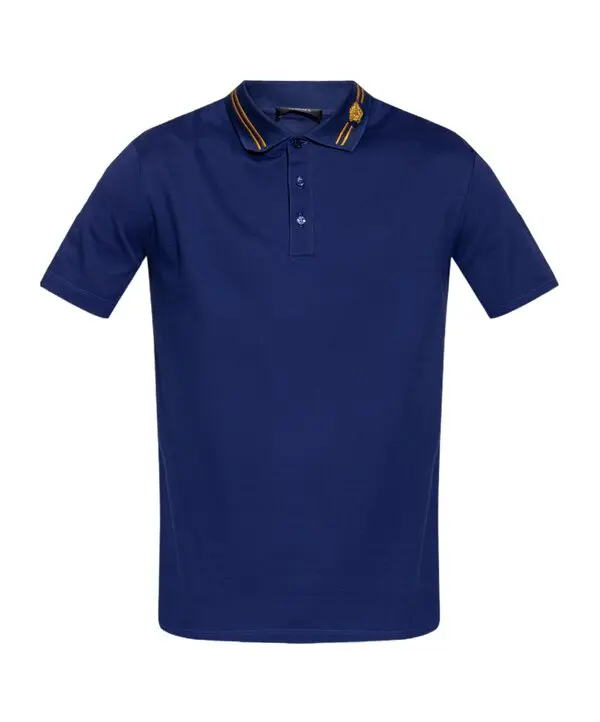 Versace Medusa-embroidered Short-sleeved Polo Shirt