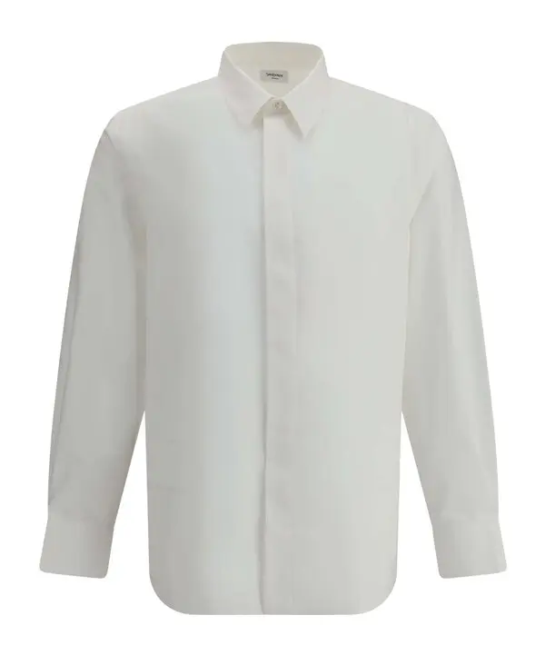 Saint Laurent Button-up Long-sleeved Shirt - White