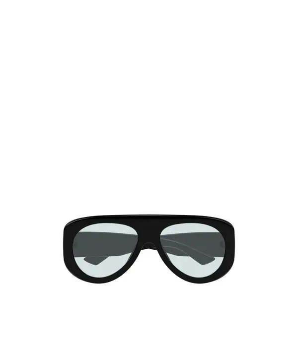 Bottega Veneta Shield Oval Sunglasses - Black