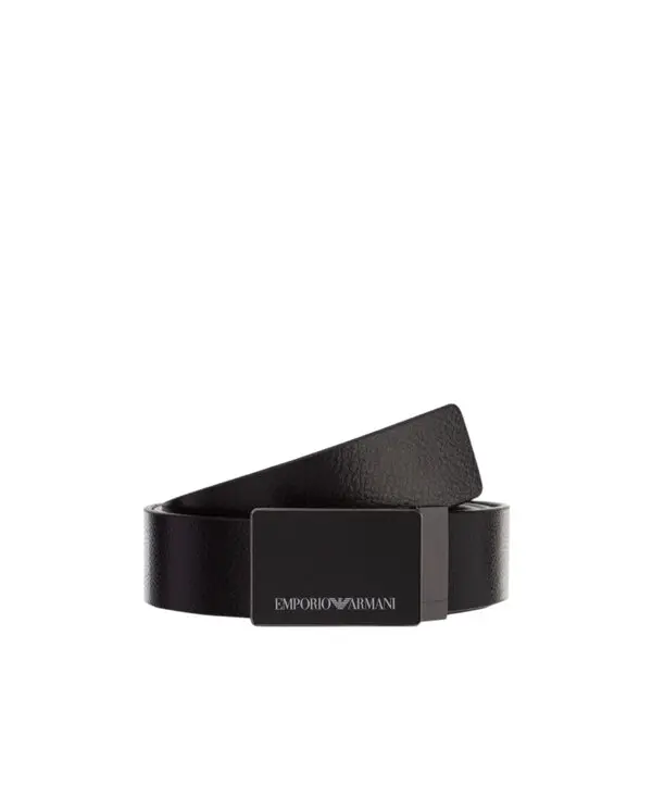 Emporio Armani Logo Buckle Belt - Black