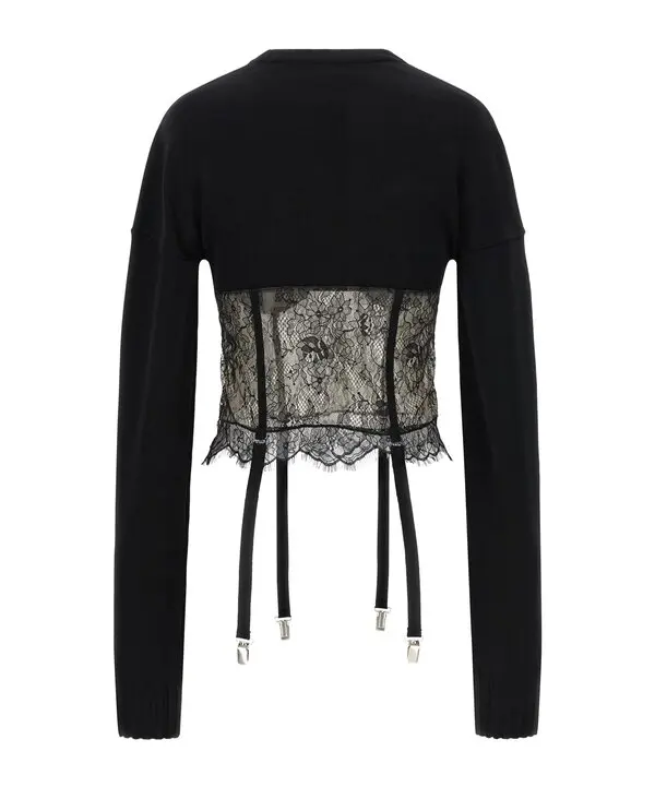 Giuseppe Di Morabito Lace Corset Knitted Top - Black