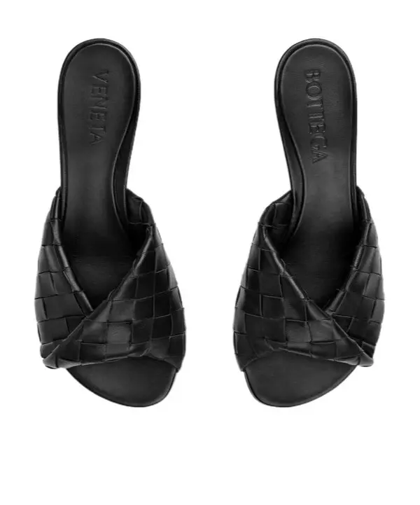 Bottega Veneta Intrecciato High Heel Mules - Black