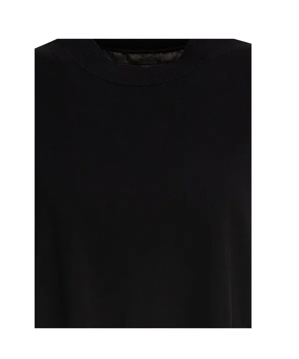 Sacai Sleeveless Crewneck Top With Pleated Hem