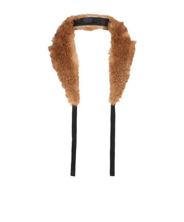 Prada Shearling-bow Scarf - Brown