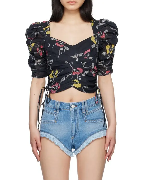 Isabel Marant Étoile Floral Print Puff Sleeve Top