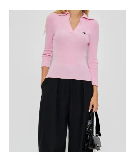 VIVIENNE WESTWOOD Orb-embellished Ribbed Knit Top